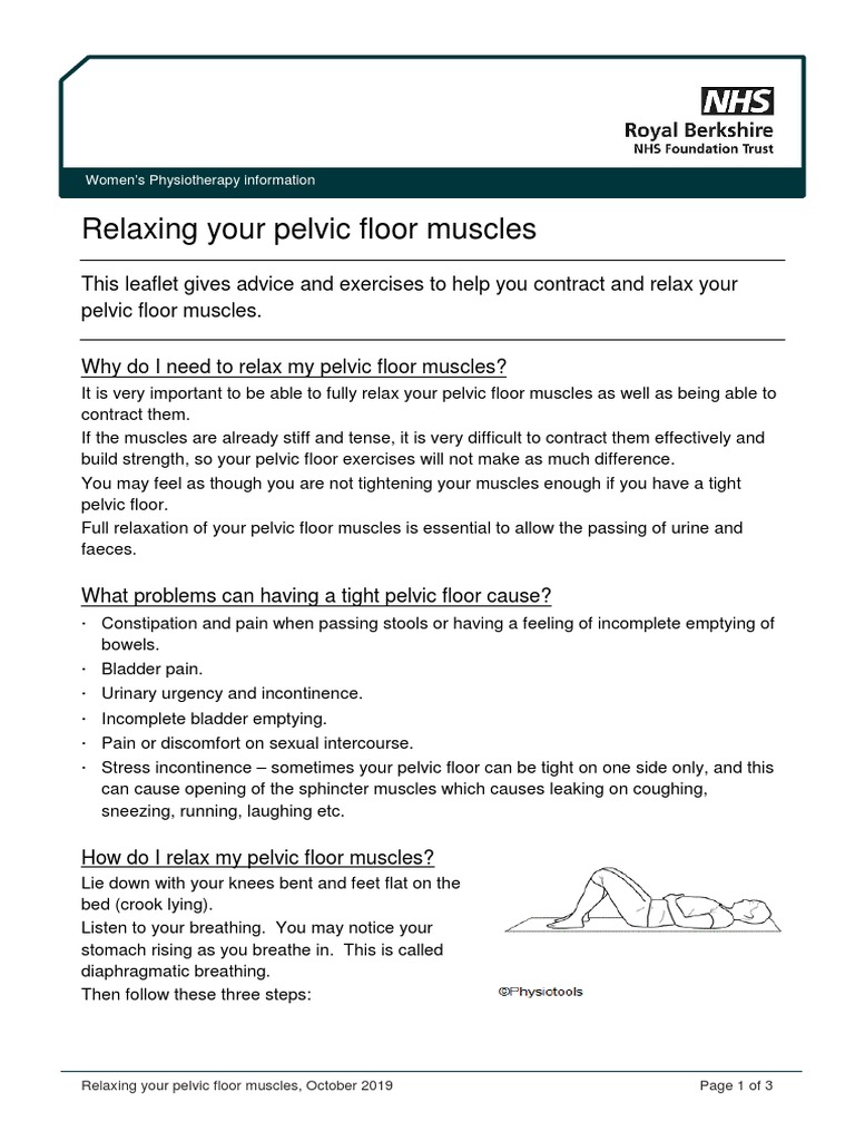 Relaxing Your Pelvic Floor Muscles - Oct19 PDF | PDF | Urinary ...