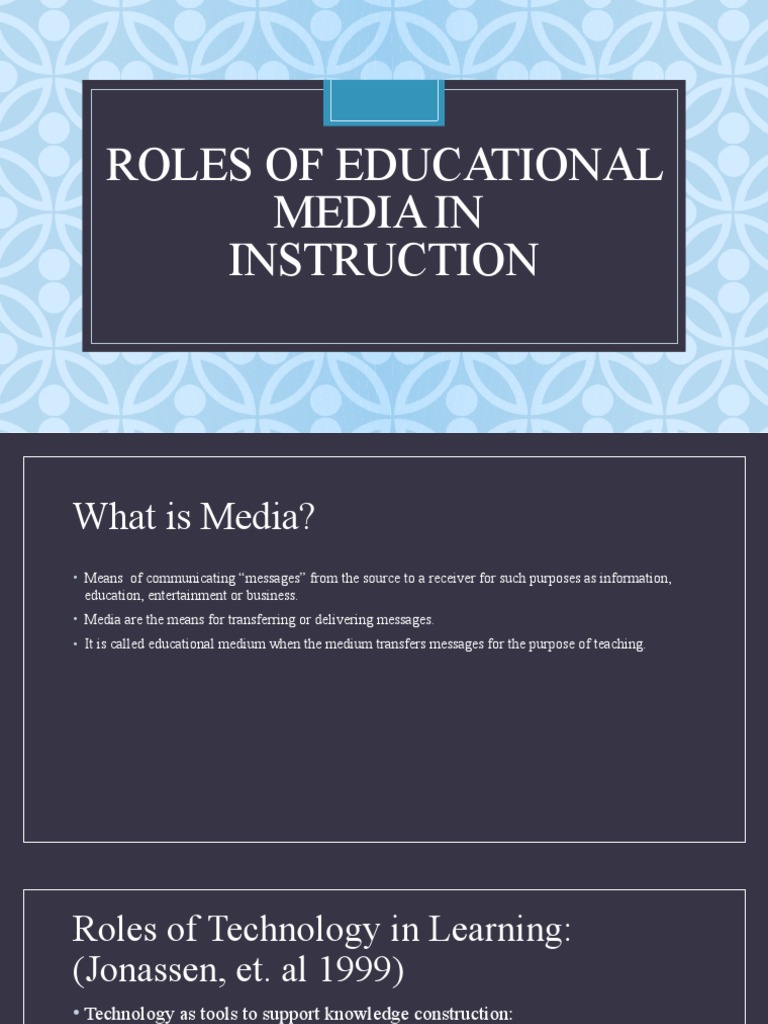 Roles of Educational Media in Instruction | PDF
