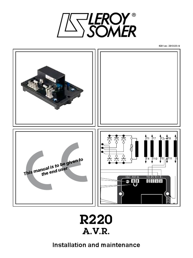 Leroy Somer AVR R220 en PDF | PDF | Voltage | Electrical Components