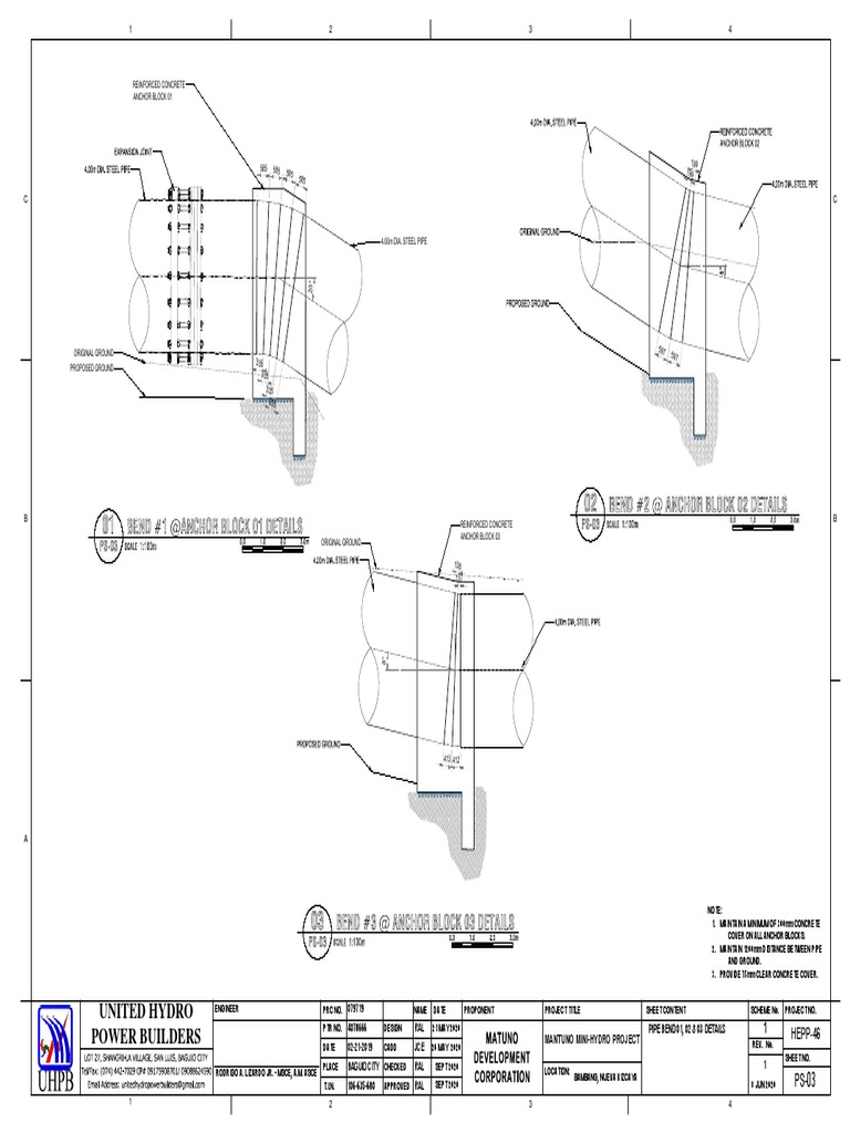 Miter Drawing Details For Anchor Blocks | PDF | Civil Engineering ...