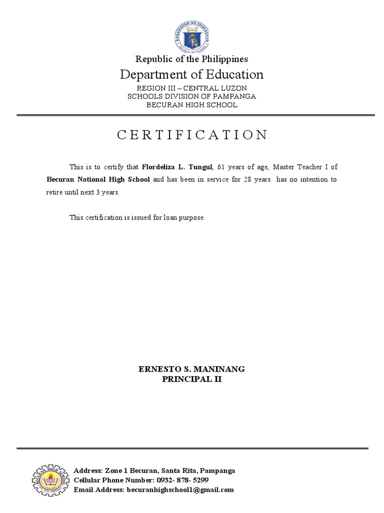 Department of Education: Republic of The Philippines | PDF