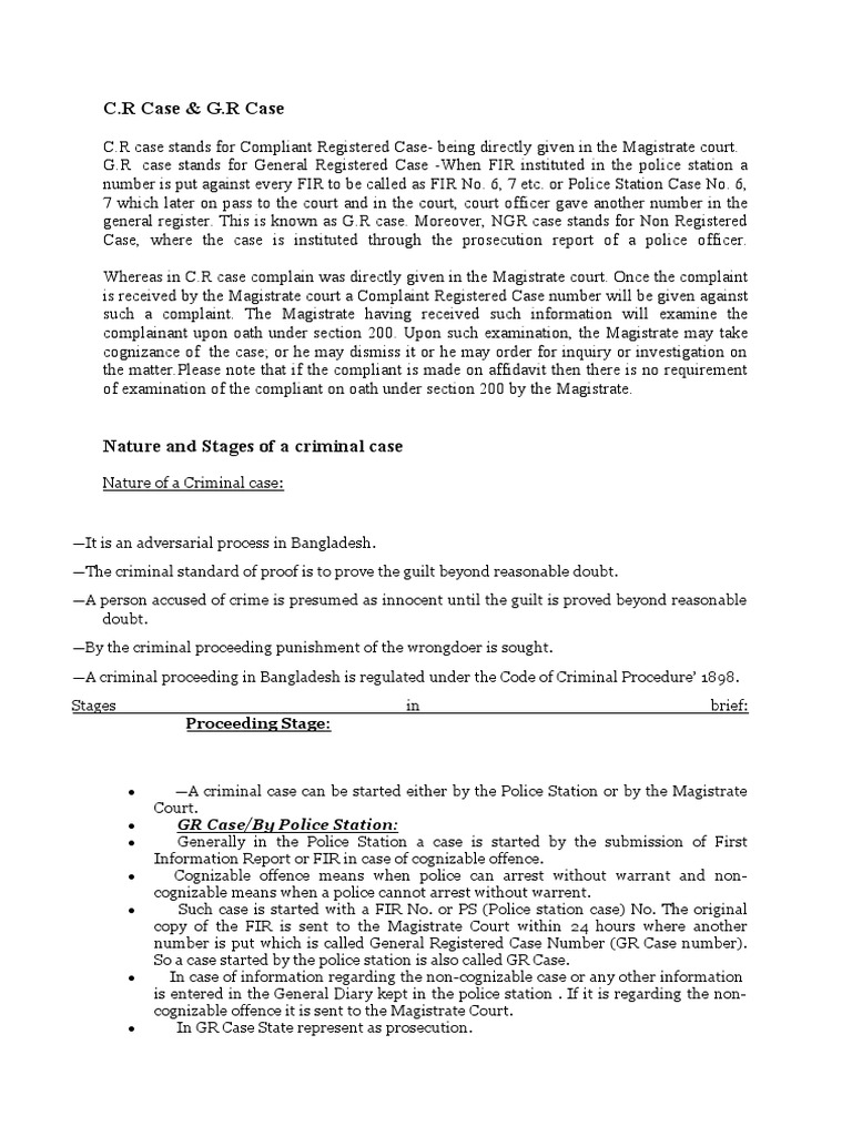 Definition of Case | PDF | Prosecutor | Arrest