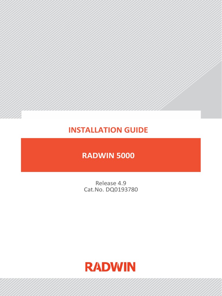 Installation Guide: RADWIN 5000 | PDF | Computer Network | Ip Address