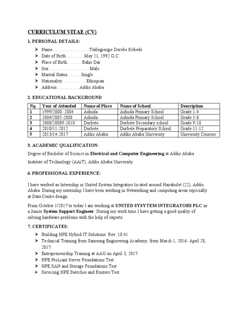Application Letter and CV | PDF