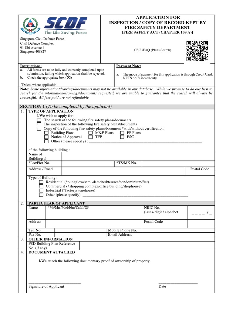SCDF Fire Safety Document Application | PDF | Business
