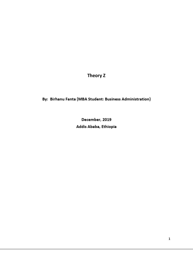 Understanding Theory Z Management | PDF | Organizational Culture ...