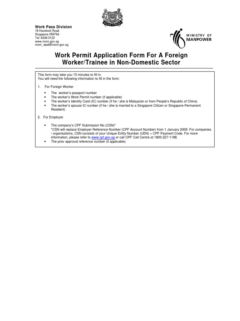 Application for a Work Permit: Guide for Employers | PDF | Deep ...