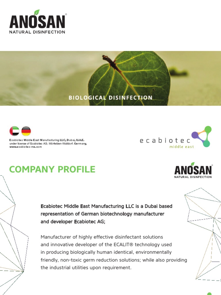 ECABIOTECME ANOSAN Nov25 PDF | PDF | Disinfectant | Anode