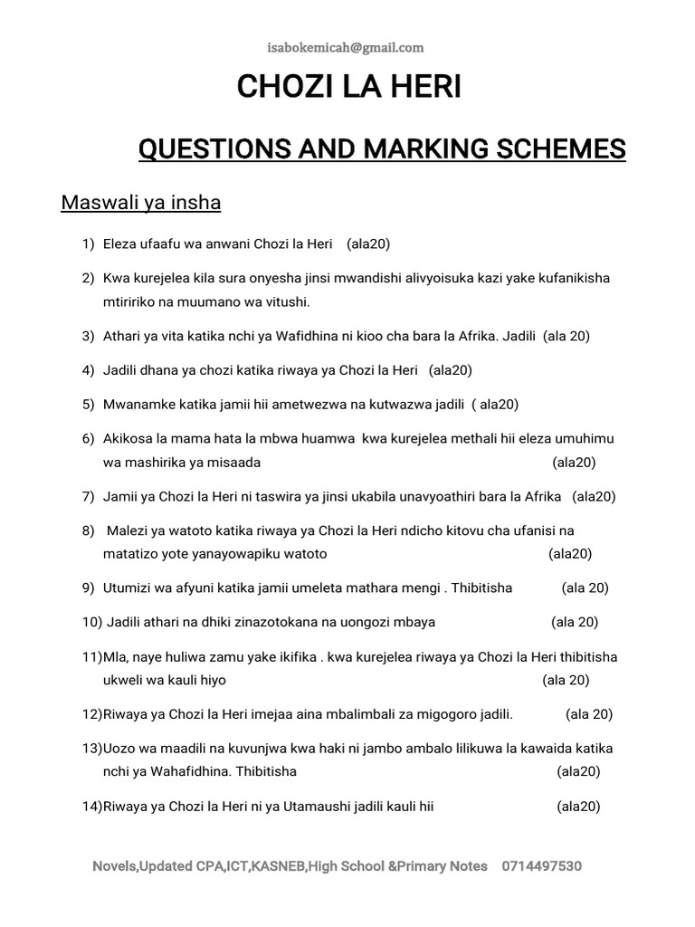 Chozi La Heri (QNS &MS) | PDF