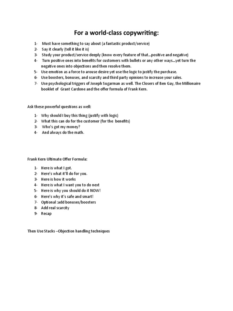 All I Need For A World Class | PDF