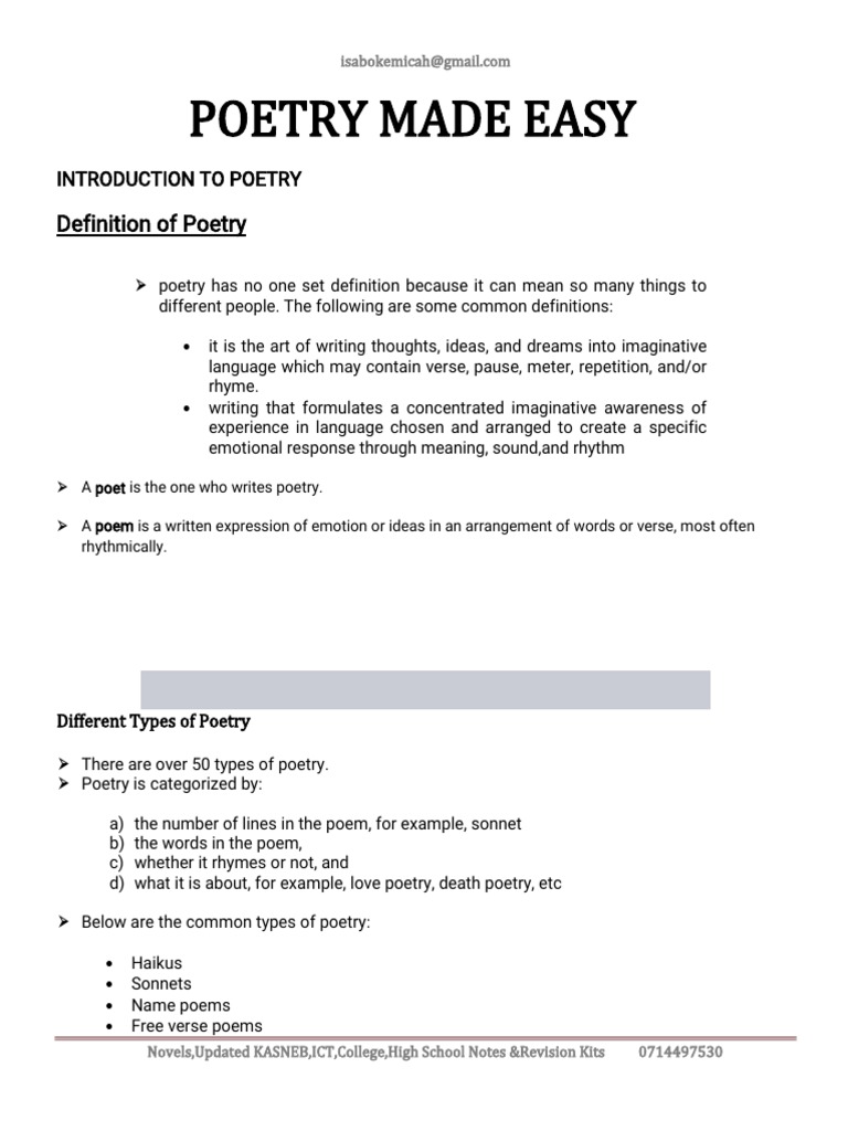 Poetry Made Easy English Updated-1 | PDF | Poetic Devices | Rhetoric