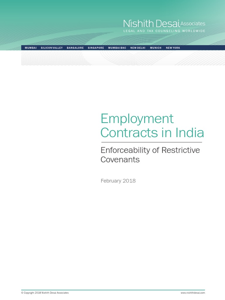 Employment Contracts In India Enforceability Of Restrictive Covenants