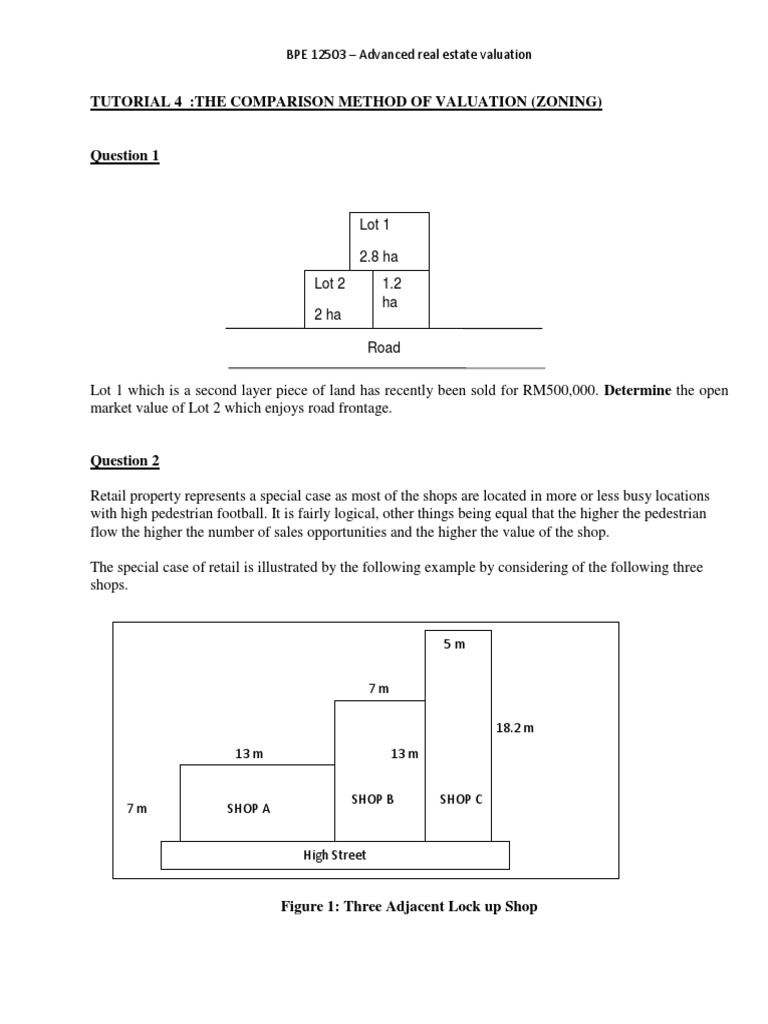 Tutorial 4 (Comparison Method) - Zoning | PDF | Lease | Real Estate ...