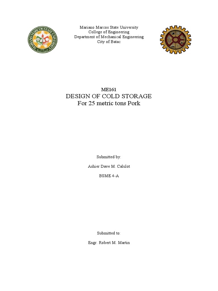 Cold Storage Design for 25 Tons of Pork | PDF | Ton | Refrigeration