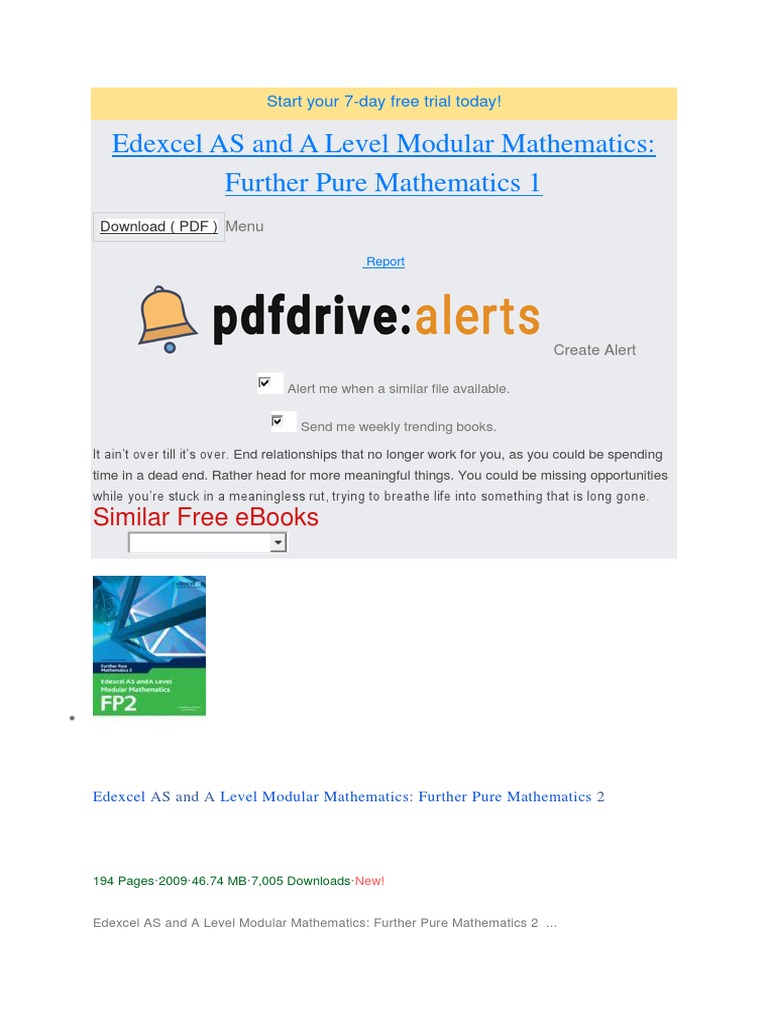 Edexcel AS and A Level Modular Mathematics: Further Pure Mathematics 1 ...