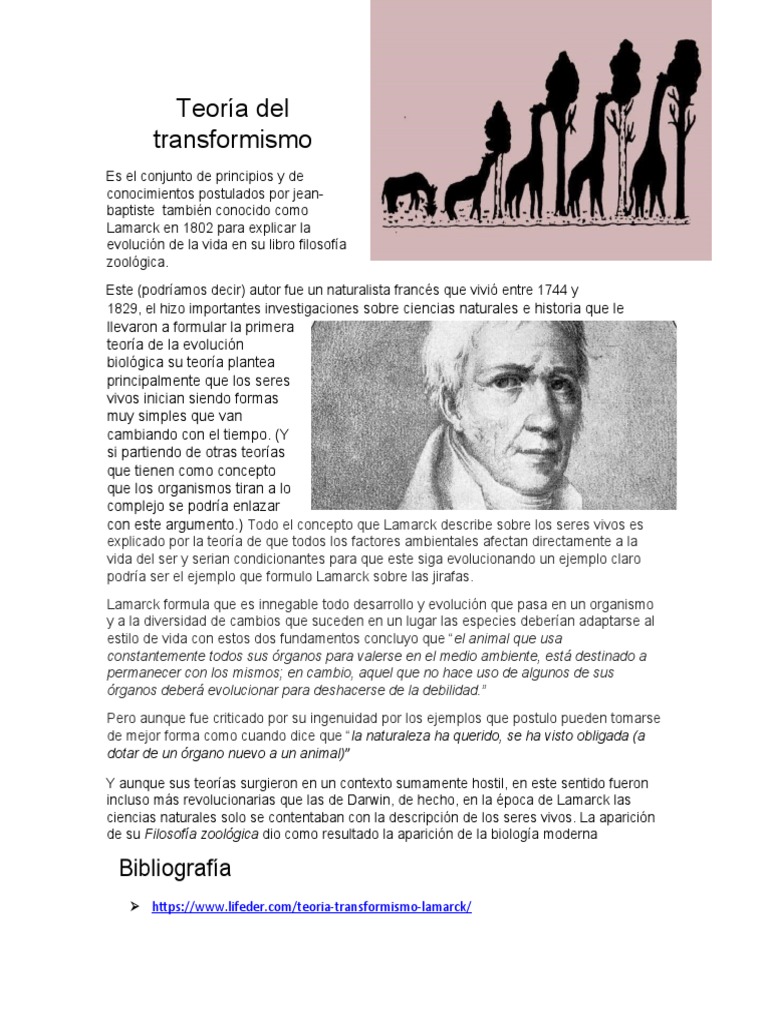 Teoría Del Transformismo | PDF