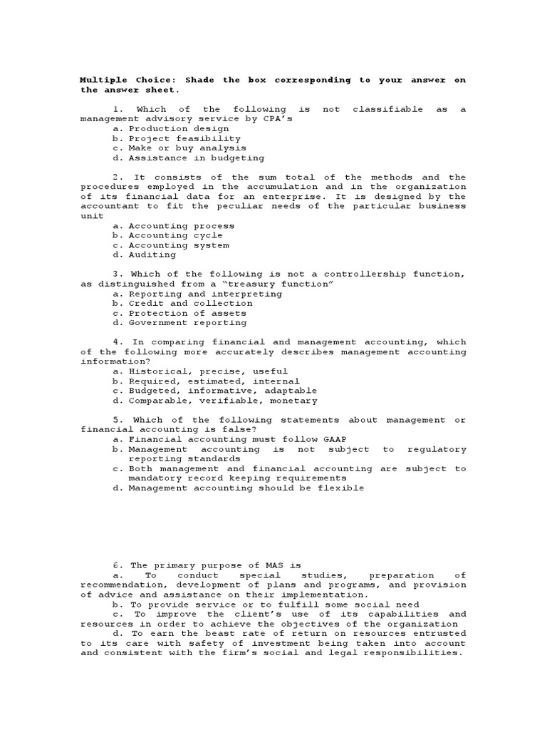 Multiple Choice: Shade The Box Corresponding To Your Answer On The ...