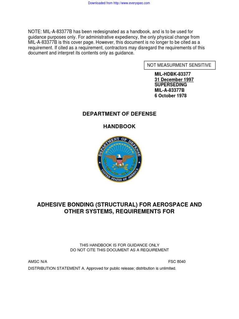 Department of Defense Handbook: Adhesive Bonding (Structural) For ...