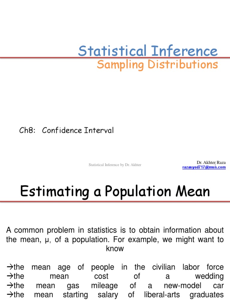 Statistical Inference: Sampling Distributions | PDF | Estimator | Bias Of An Estimator