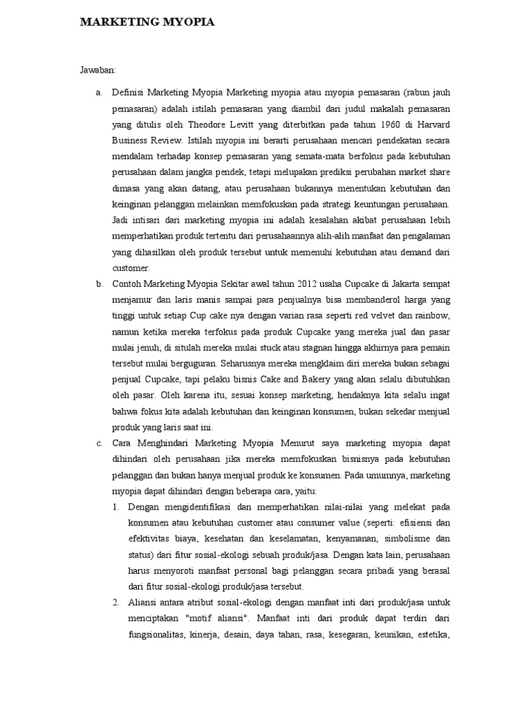 Marketing Myopia | PDF