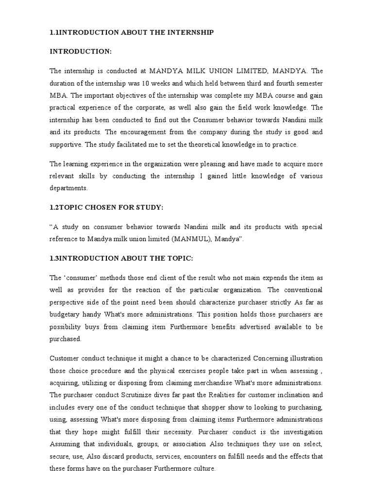 Manmul Profile Mba | PDF | Consumer Behaviour | Dairy