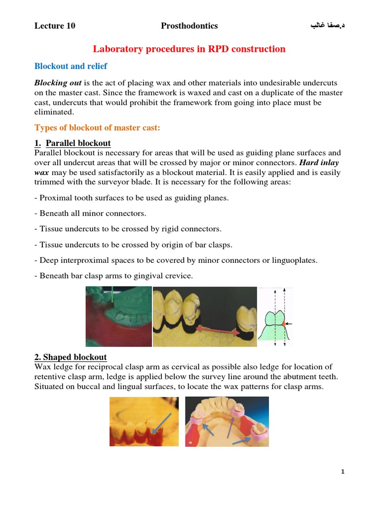 Laboratory Procedures For RPDs | PDF | Dentistry Branches | Health Sciences