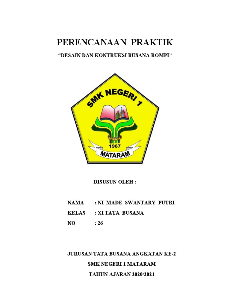 Perencanaan Praktik Pembuatan Rompi | PDF
