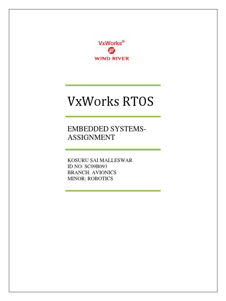 Vxworks Rtos: Embedded Systems-Assignment | PDF | Scheduling (Computing ...