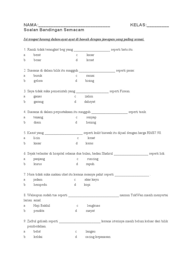 Bandingan Semacam | PDF