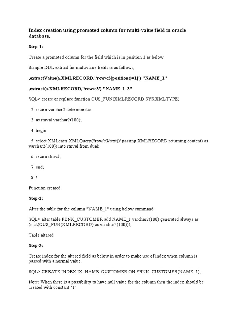 Creating Index for Multi-Value Fields | PDF | Database Index | Data ...