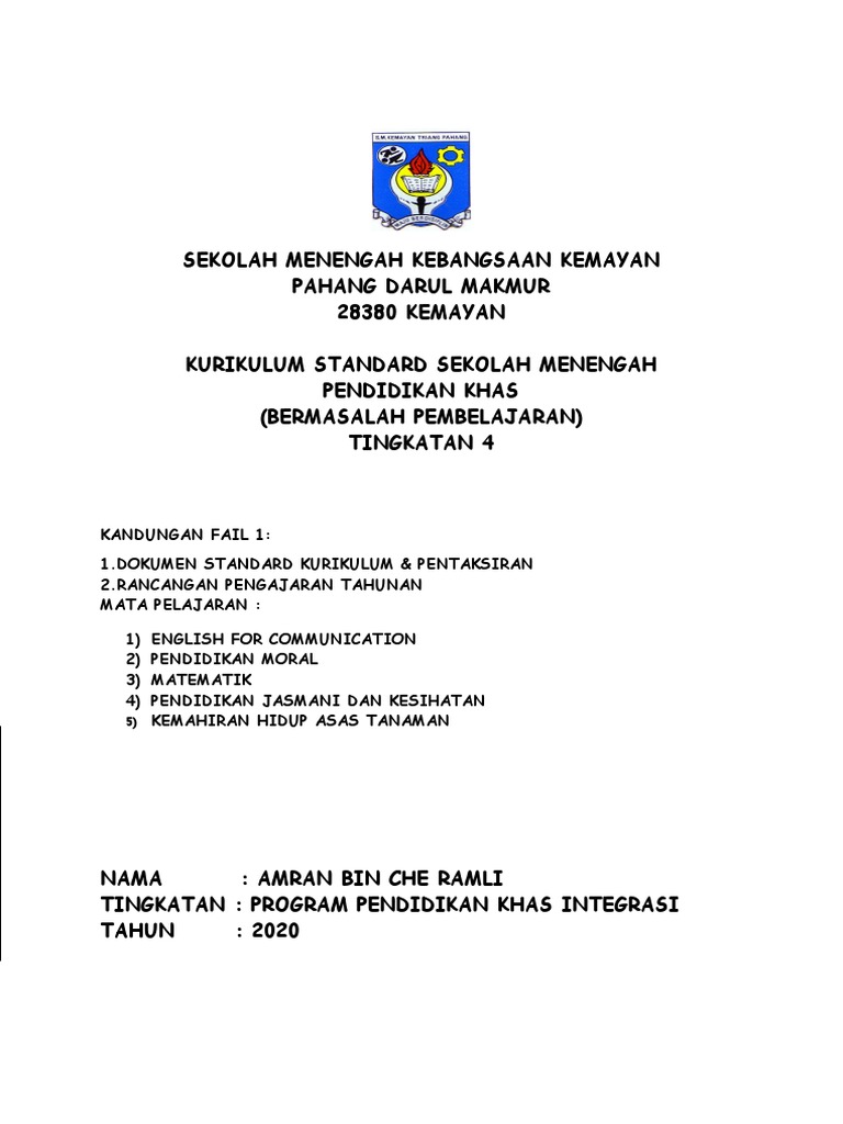 Muka Depan Fail RPT | PDF