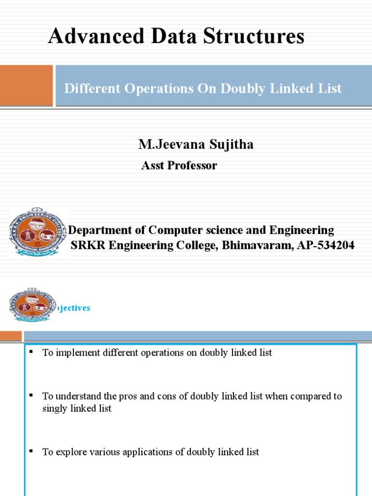 Advanced Data Structures: Different Operations On Doubly Linked List | PDF | Information ...