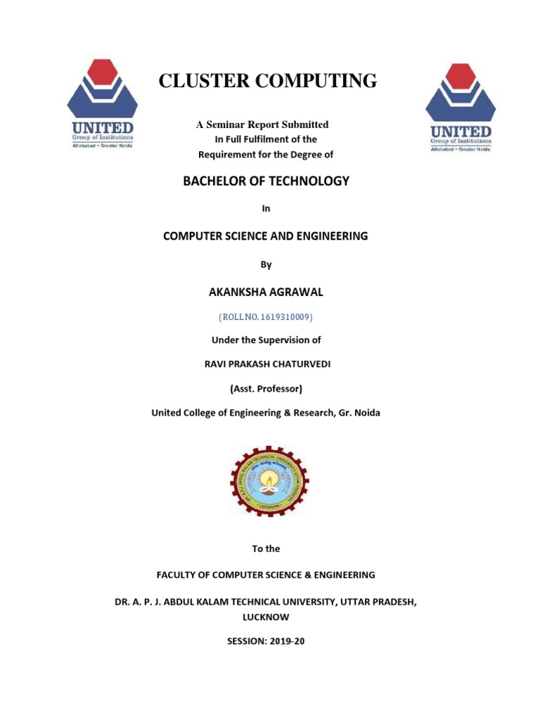 Seminar Report Akanksha | PDF | Computer Cluster | Grid Computing