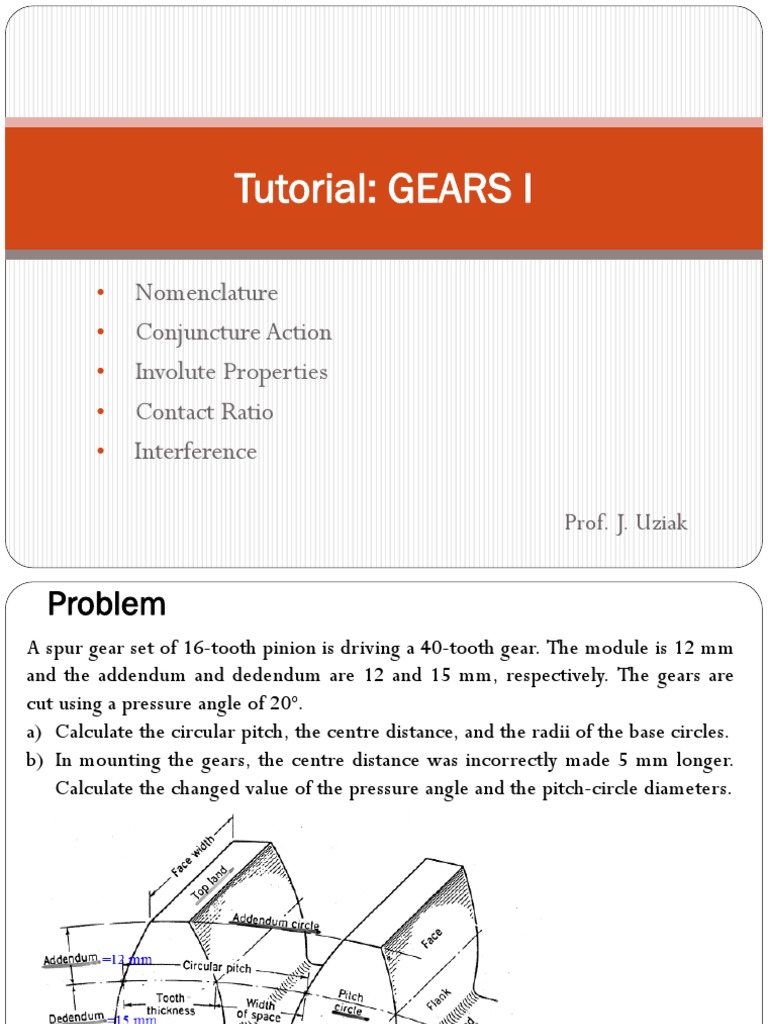 MMB411 Tutorial - Gears01 Fundamentals PDF | PDF | Gear | Elementary ...
