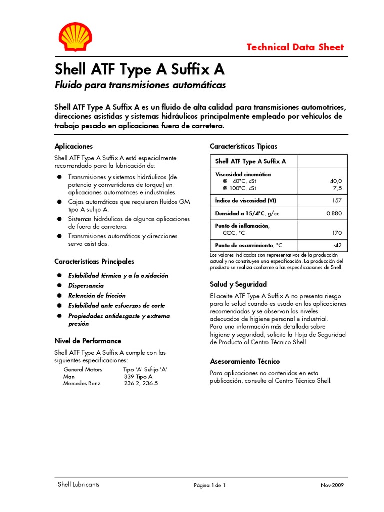 ATF_Type_A_Suffix_A. BELL 220e pdf | Transmisión automática ...