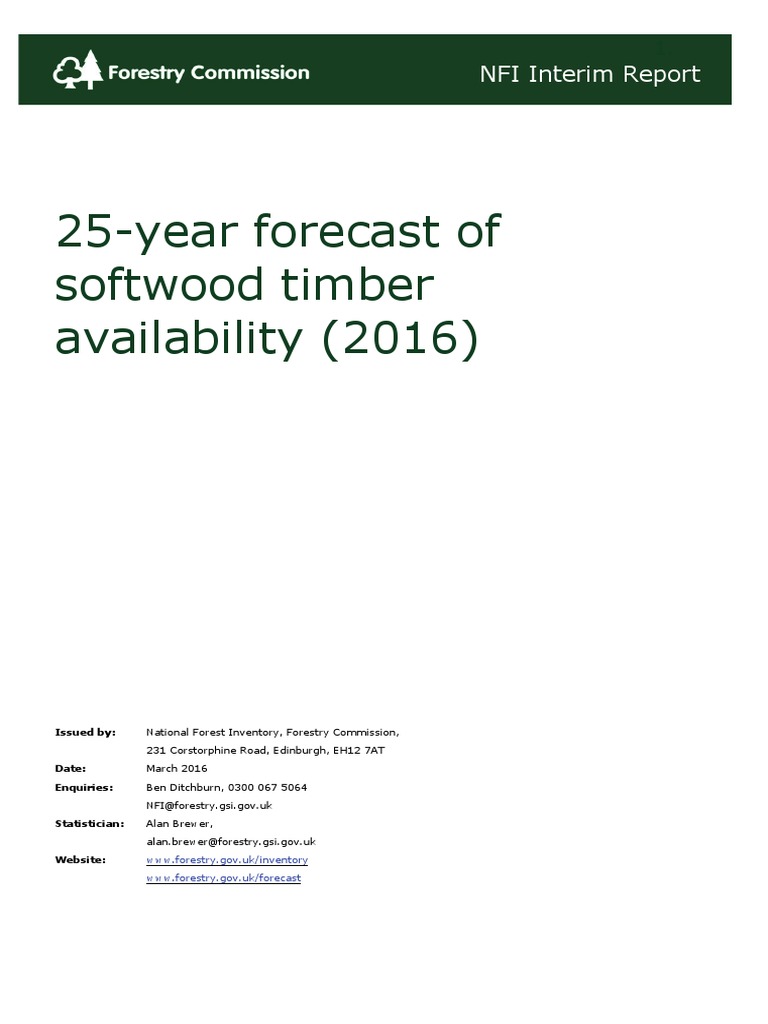 25year Forecast of Softwood Timber Availability 2016 | PDF ...
