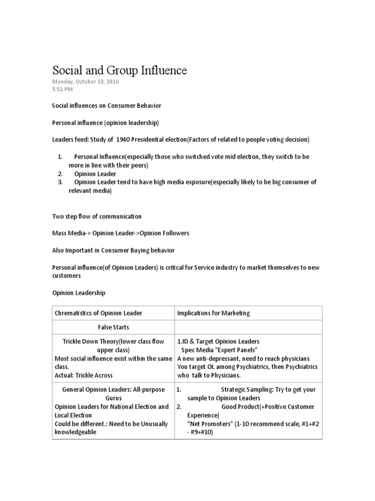 Social and Group Influence | PDF | Influence (Social And Political ...
