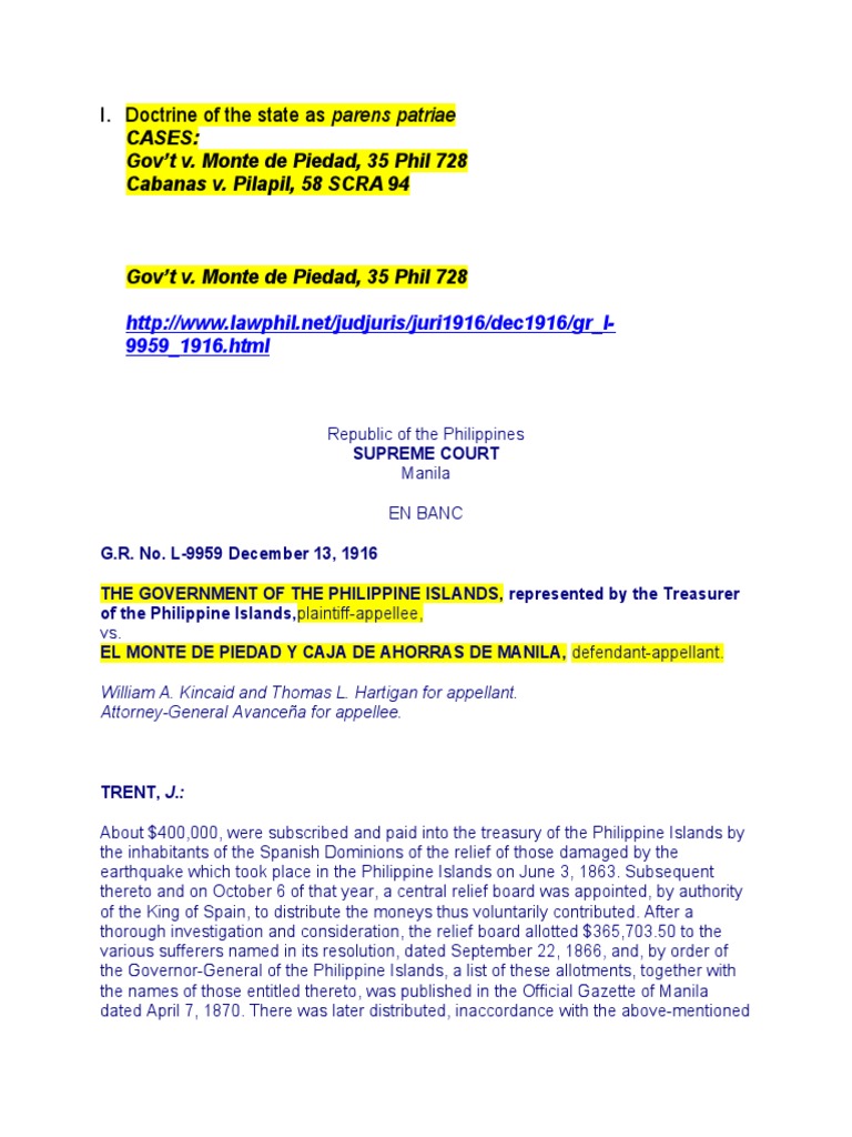 Parens Patriae Doctrine in the Philippines | PDF | Trust Law ...