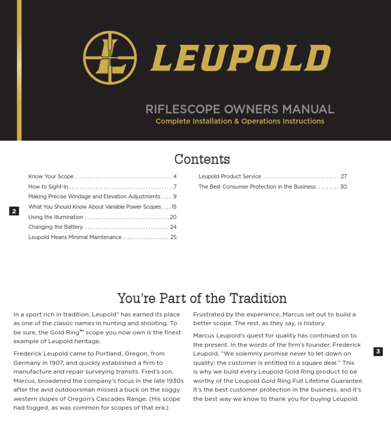 Riflescope Owners Manual: Complete Installation & Operations ...