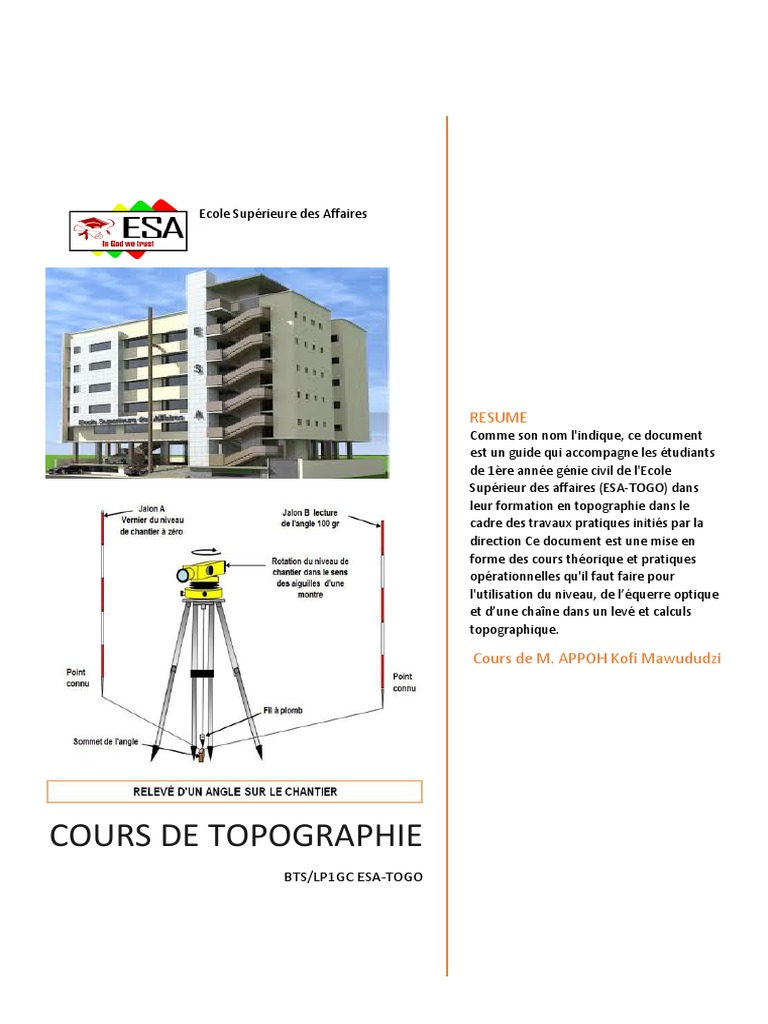 Cours de Topographie BTS LPS1 | PDF | Géodésie | Topographie
