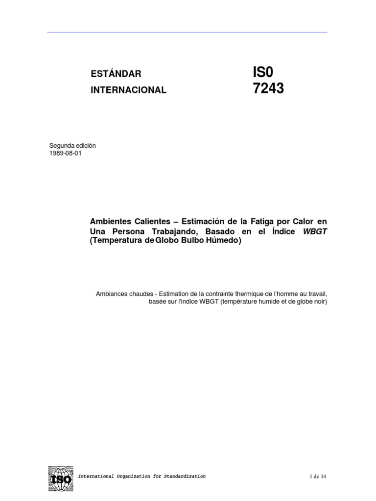 ISO7243 Esp | PDF | Organización internacional para la estandarización ...