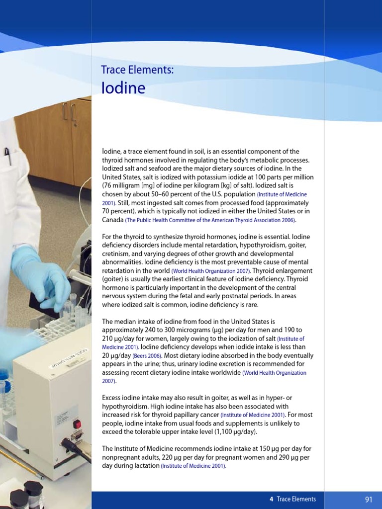 Iodine: Essential Trace Element Insights | PDF | Salt | Nutrition