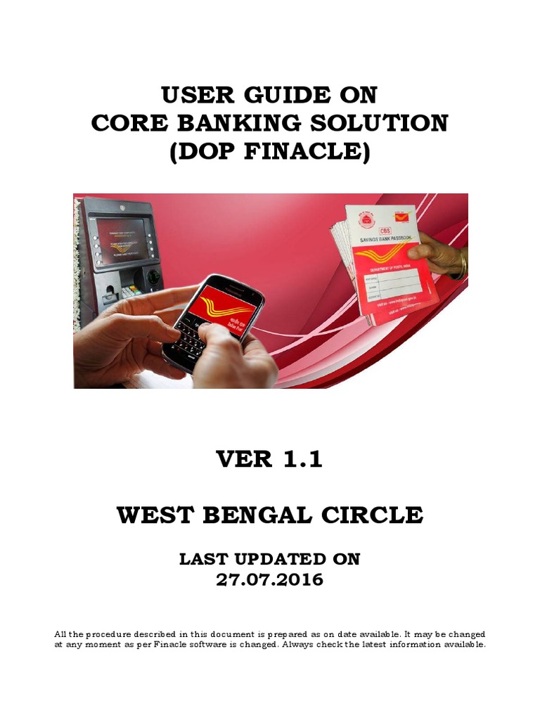 User Guide On Core Banking Solution (Dop Finacle) PDF | PDF