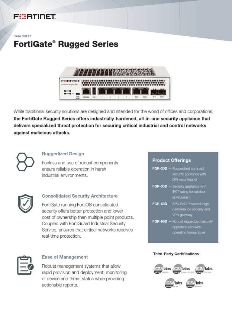Fortigate Rugged Series: Ruggedized Design | Download Free PDF ...