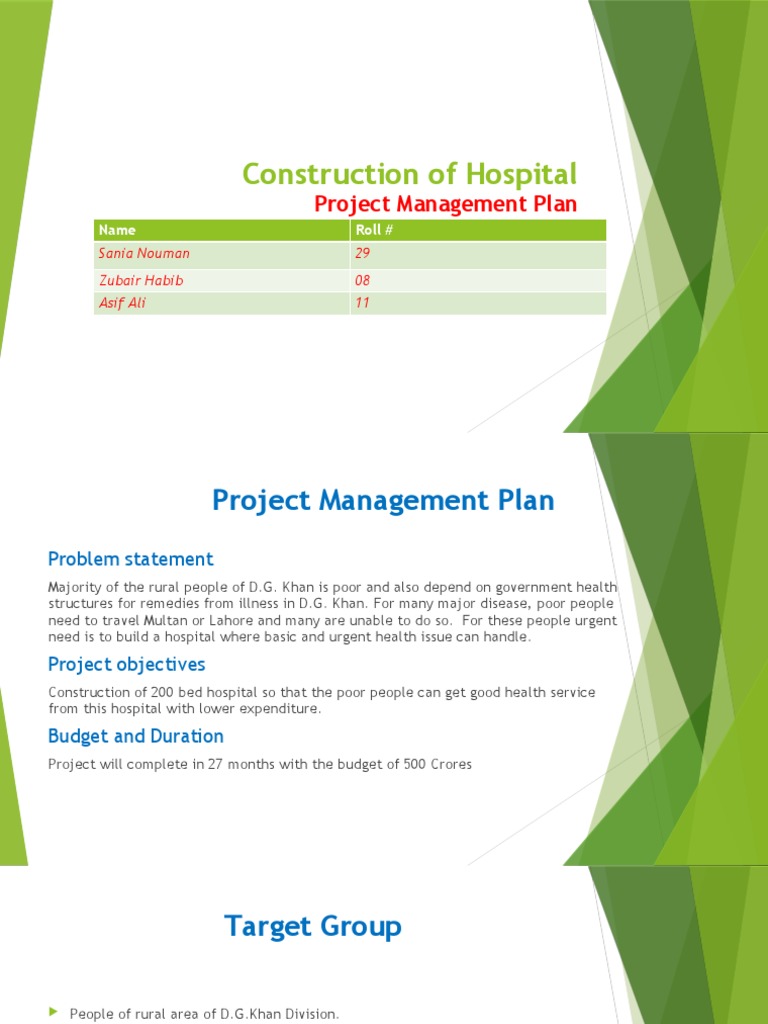 Construction of Hospital: Project Management Plan | Download Free PDF ...