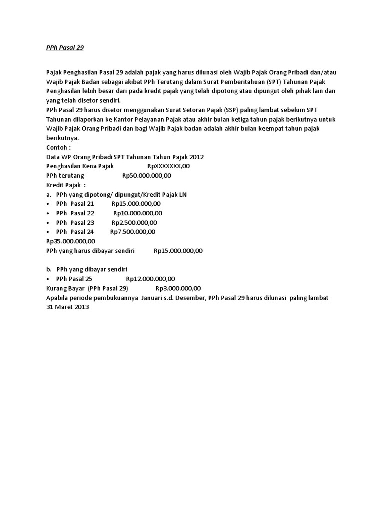 PPH Pasal 29 PDF | PDF | Bisnis | Hukum