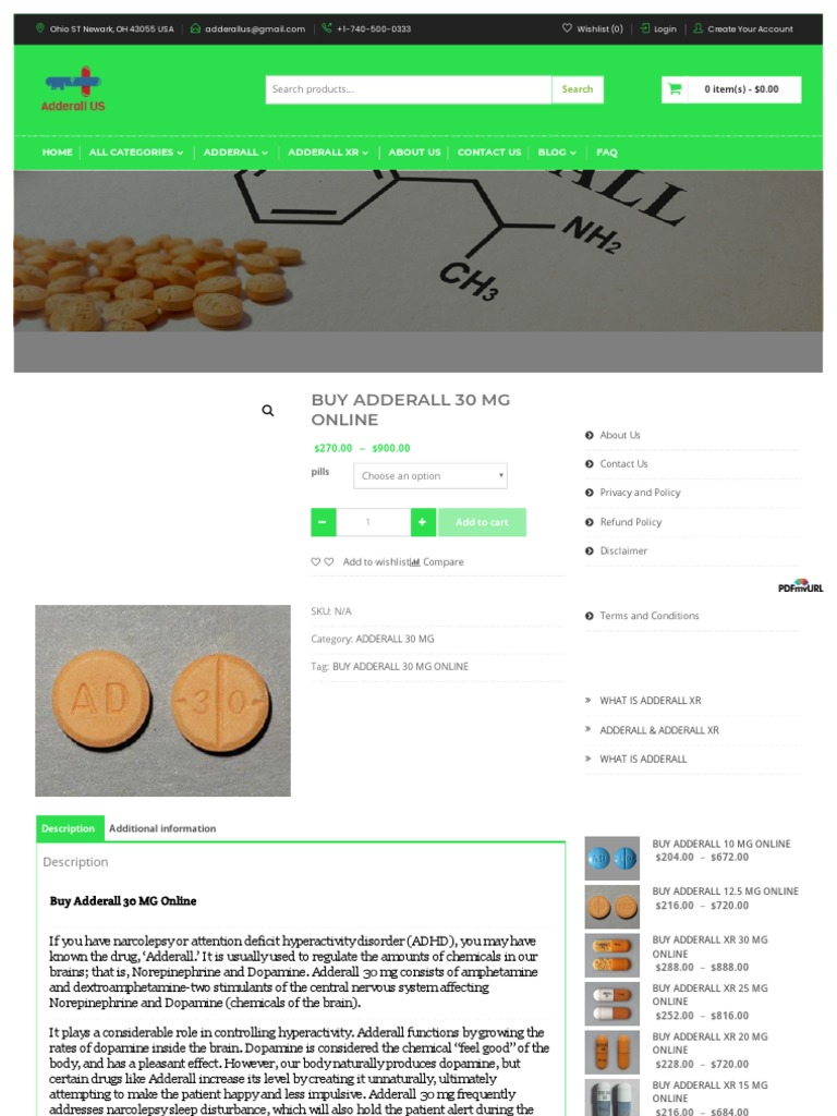 Buy Adderall 30 MG Online in Us | PDF | Dose (Biochemistry) | Chemistry