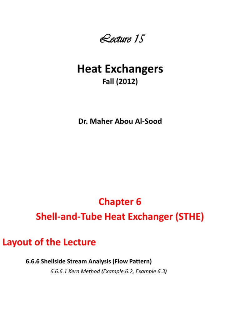 Lect. - 15 - Heat Exchanger | PDF | Heat Exchanger | Fluid Dynamics