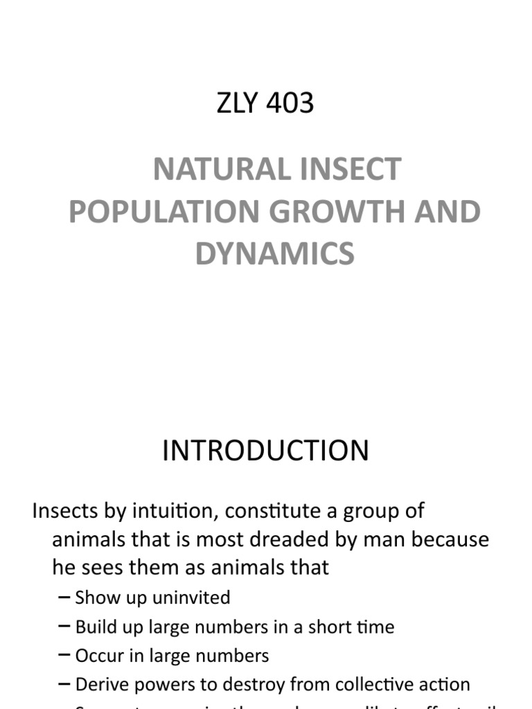 Natural Insect Population Dynamics Pdf Population Reproduction