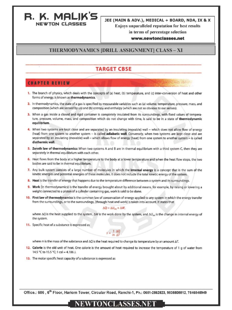 Thermodynamics Worksheet (Fully Solved) | PDF